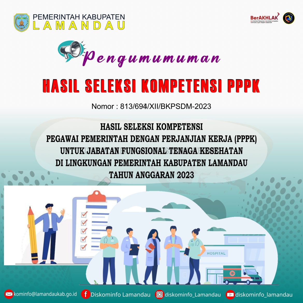 Hasil Seleksi Kompetensi PPPK Jabatan Fungsional Tenaga Kesehatan di Lingkungan Pemerintah ...