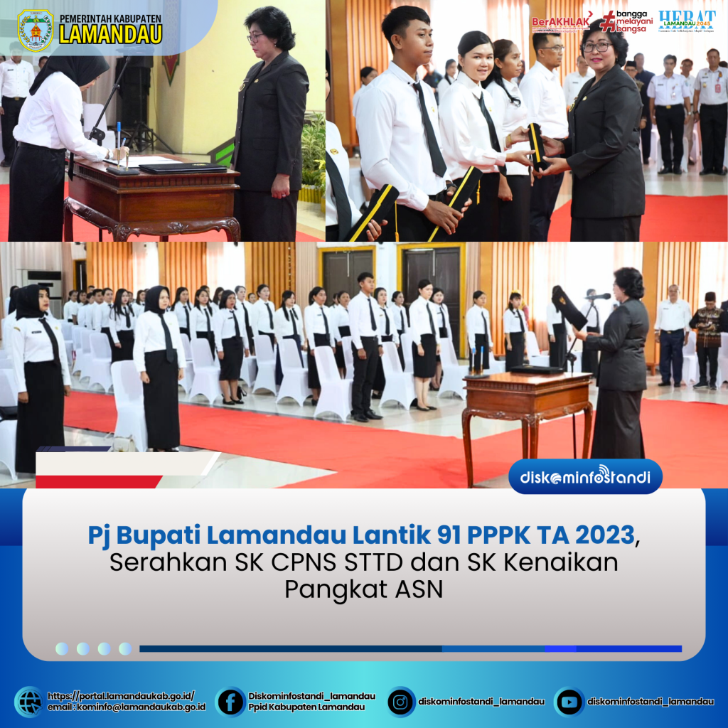 Pj Bupati Lamandau Lantik 91 PPPK TA 2023, Serahkan SK CPNS STTD dan SK ... Pj Bupati Lamandau Lantik 91 PPPK TA 2023, Serahkan SK CPNS STTD dan SK ...