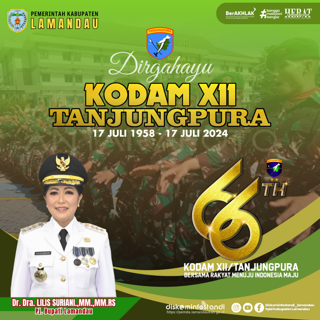 Dirgahayu Ke-66 Tahun Kodam XII/Tanjungpura - Kabupaten Lamandau