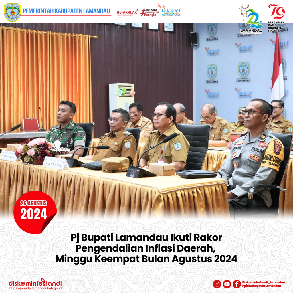 Pj Bupati Lamandau Ikuti Rakor Pengendalian Inflasi Daerah, Minggu Keempat Bulan Agustus 2024 ...