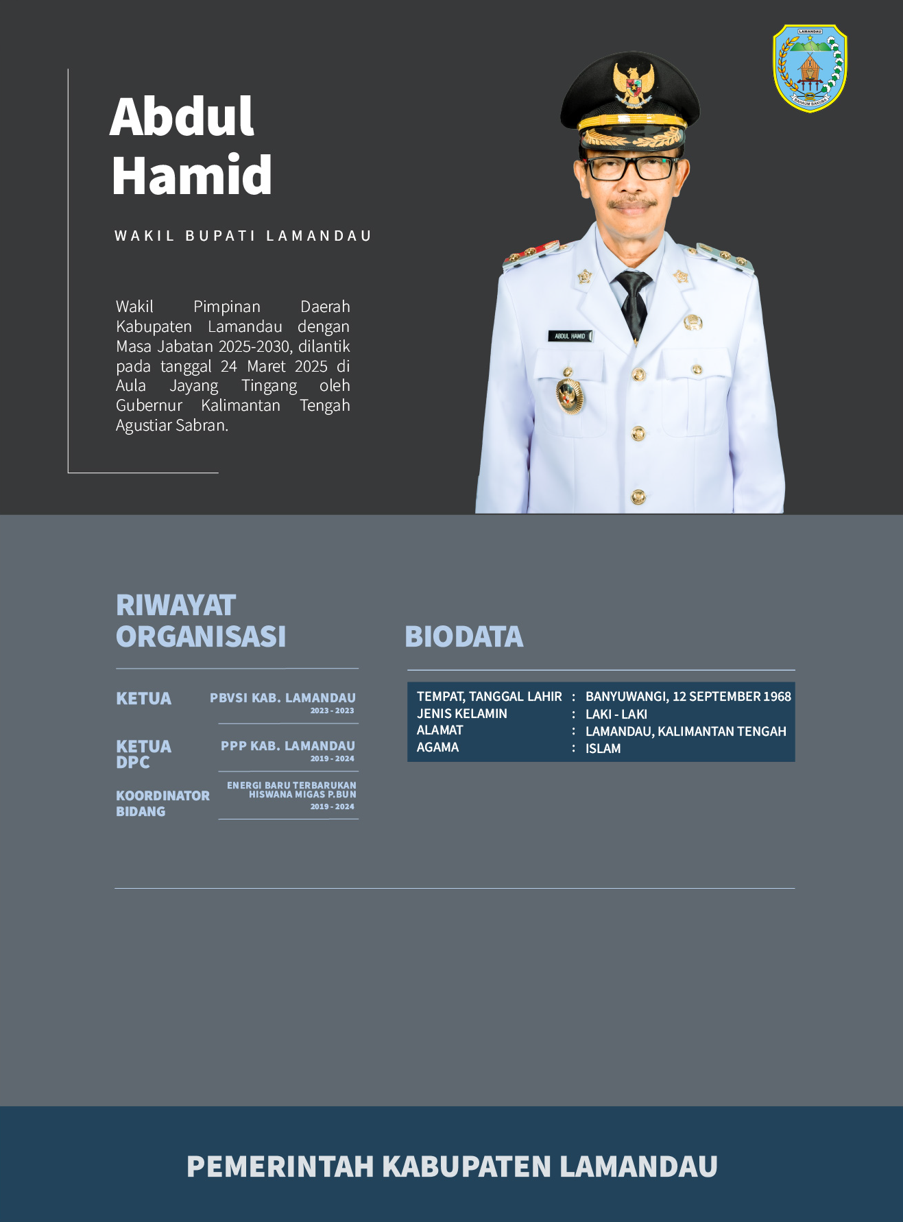 Profile Pimpinan - Kabupaten Lamandau