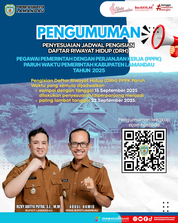 Pengumuman Penyesuaian Jadwal Pengisian DRH PPPK Paruh Waktu Pemerintah Kabupaten Lamandau Tahun ...